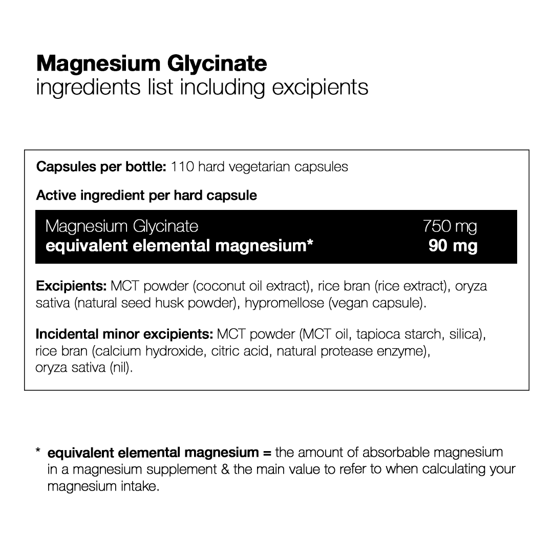 Magnesium Glycinate - Pure & Unbuffered - 110 Capsules – HONOUR HEALTH ...