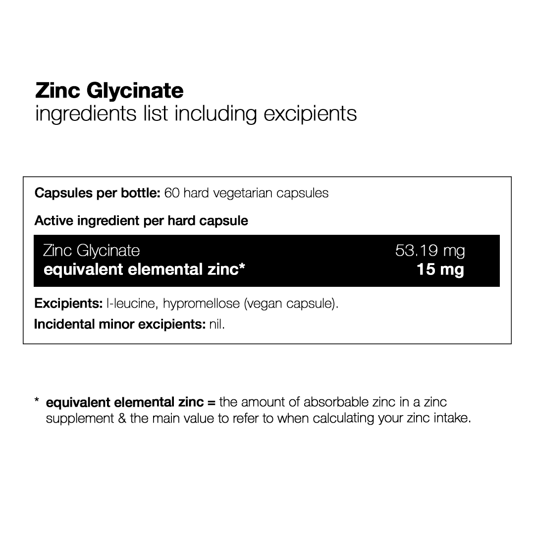 Zinc Glycinate - 60 Capsules – HONOUR HEALTH